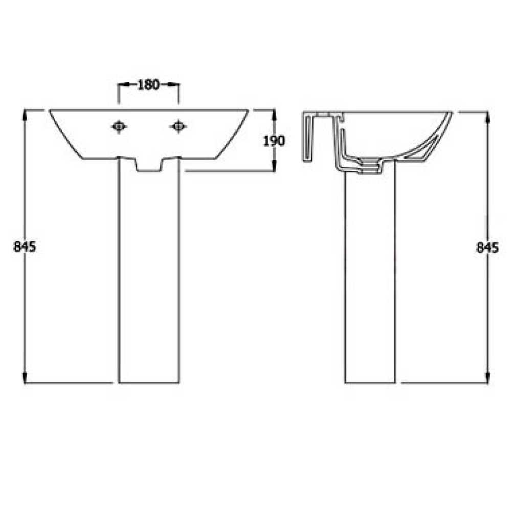 RAK Summit Basin & Pedestal, RAK, Toilet & Basin Set | Sanctuary Bathrooms