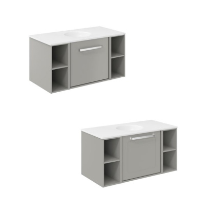 Infinity 900 Grey Wall Hung Vanity Unit & Basin | Sanctuary Bathrooms