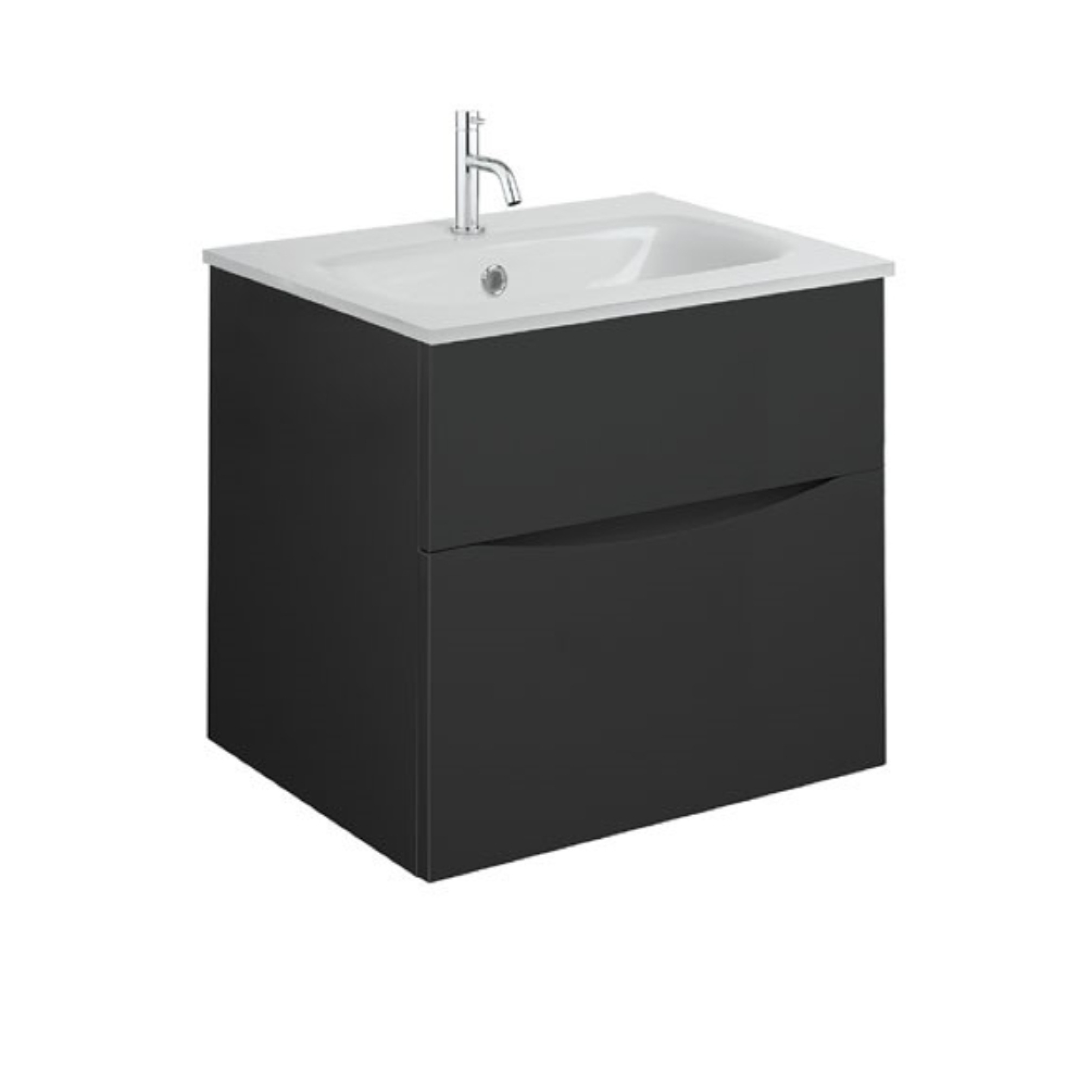 Crosswater Glide II Matt Black 500mm Drawer Unit & Basin | Sanctuary