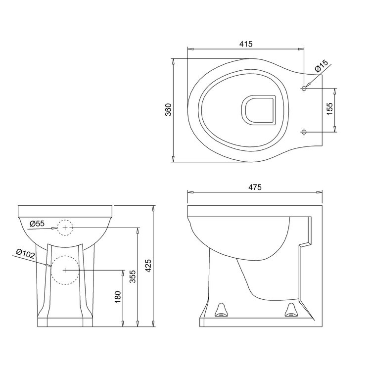 Burlington Rimless Back to Wall WC | Sanctuary Bathrooms