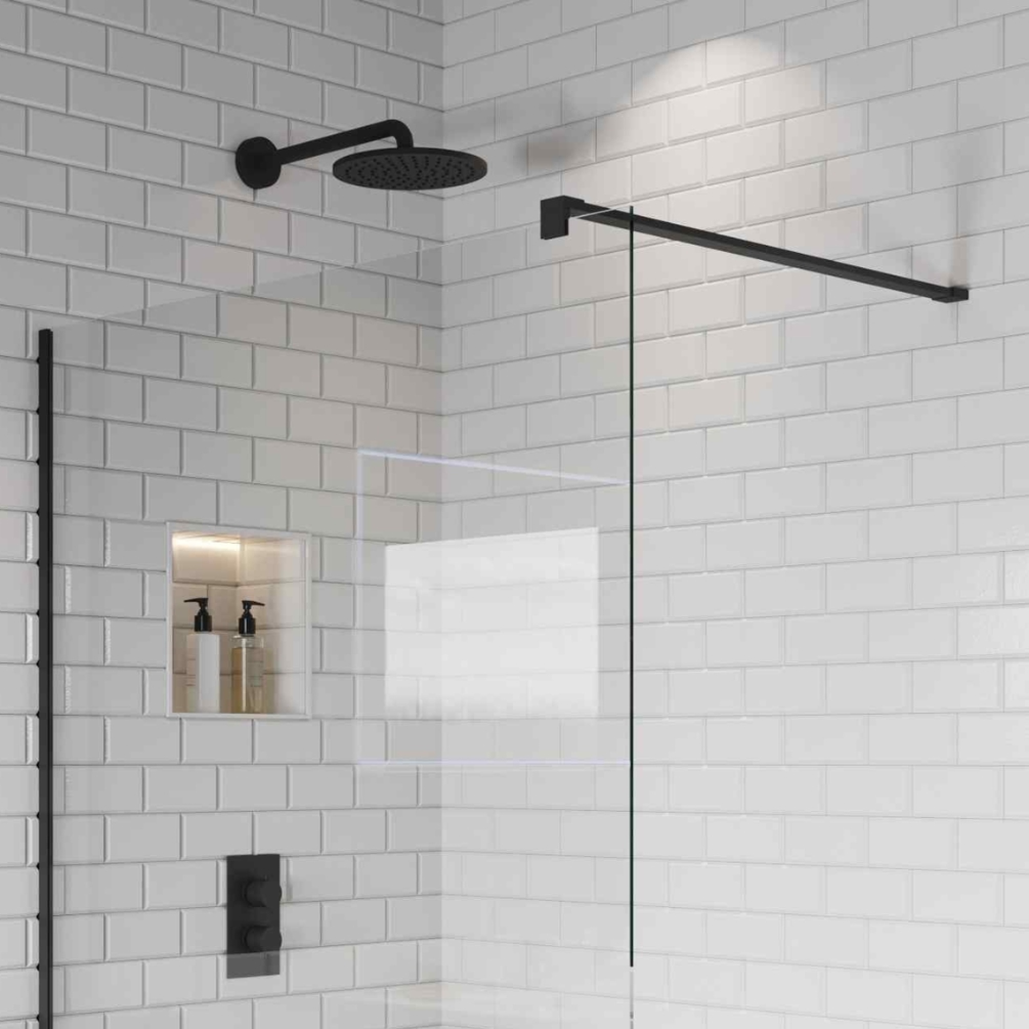 Abacus Matt Black Wall Mounted Bracing Bar | Sanctuary