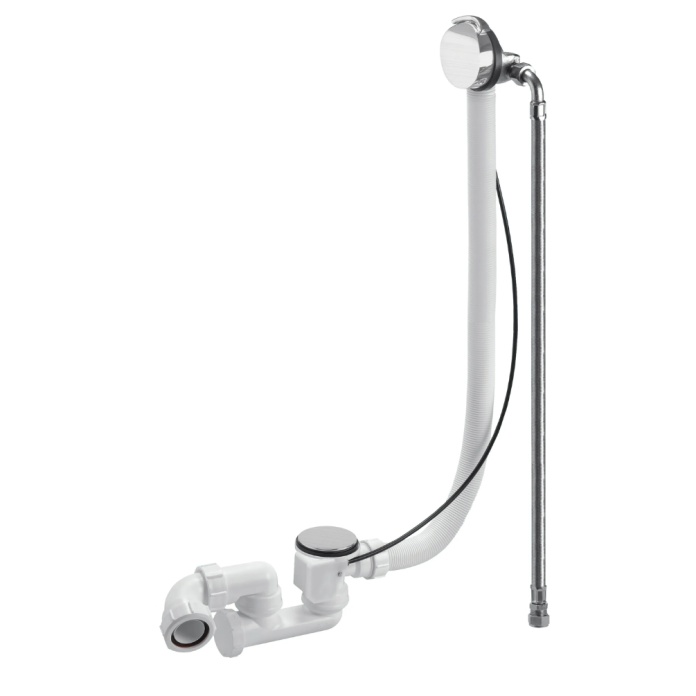 BC Sanitan Brushed Chrome Overflow Bath Filler Waste & Trap