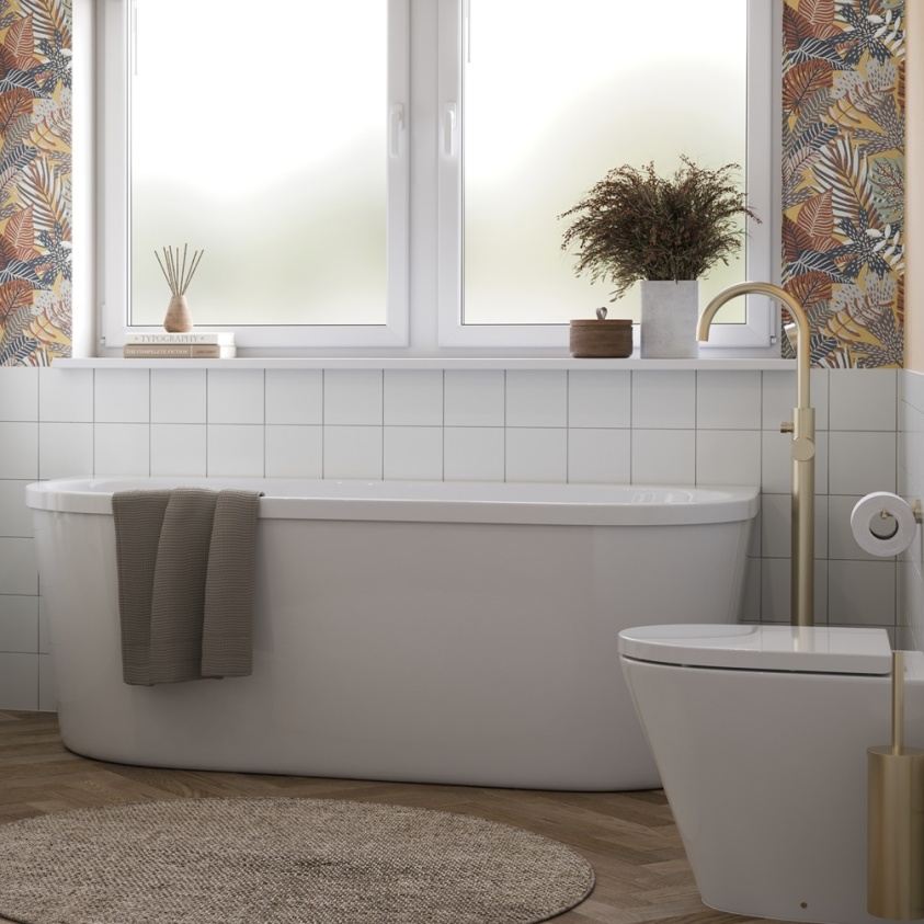 Britton Hoxton 2.0 Brushed Brass Freestanding Bath Shower Tap