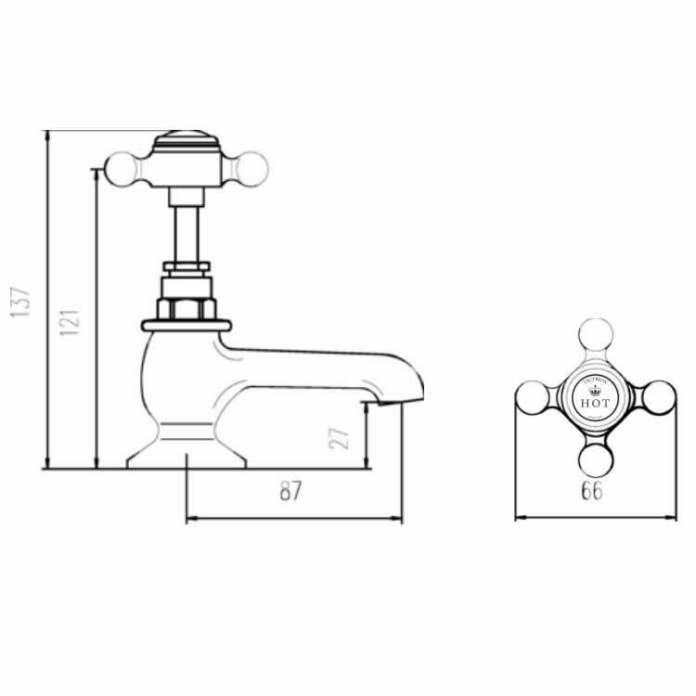 BC Designs Victrion Lever Bath Pillar Taps | Sanctuary