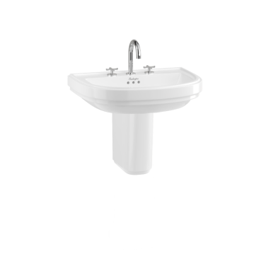 Burlington Riviera D Shaped Basin & Semi Pedestal | Sanctuary