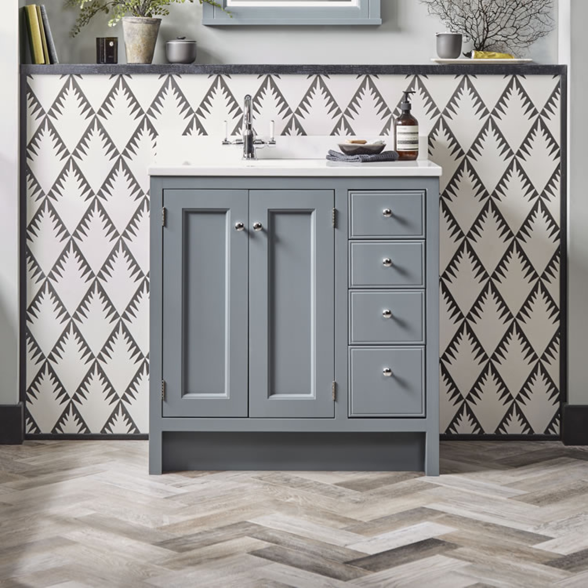 Roper Rhodes Hampton 800 Agave Unit w/ Basin & Worktop | Sanctuary ...