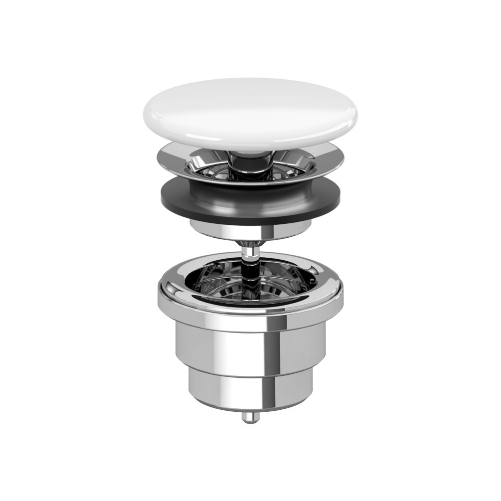 V&B White Unslotted Free-Flow Basin Waste | Sanctuary Bathrooms