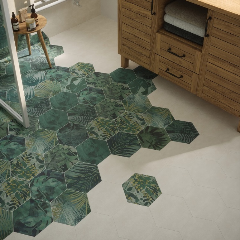 Ca' Pietra Jungle Hexagon Tiles | Sanctuary Bathrooms