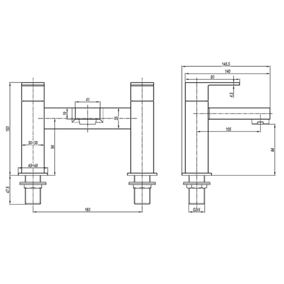 Crosswater Verge Brass Bath Filler | Sanctuary Bathrooms