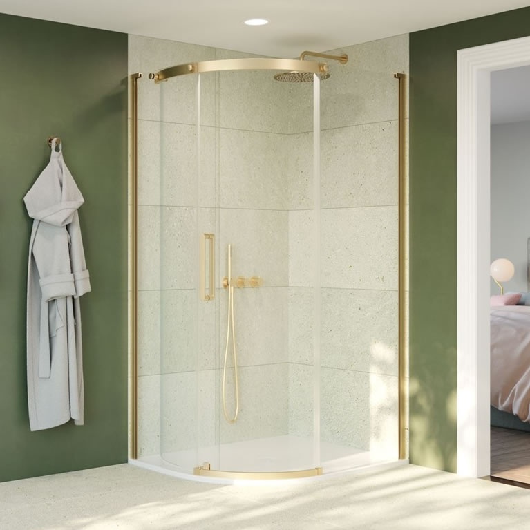 Crosswater Optix 10 Brass Offset Shower Quadrant | Sanctuary Bathrooms