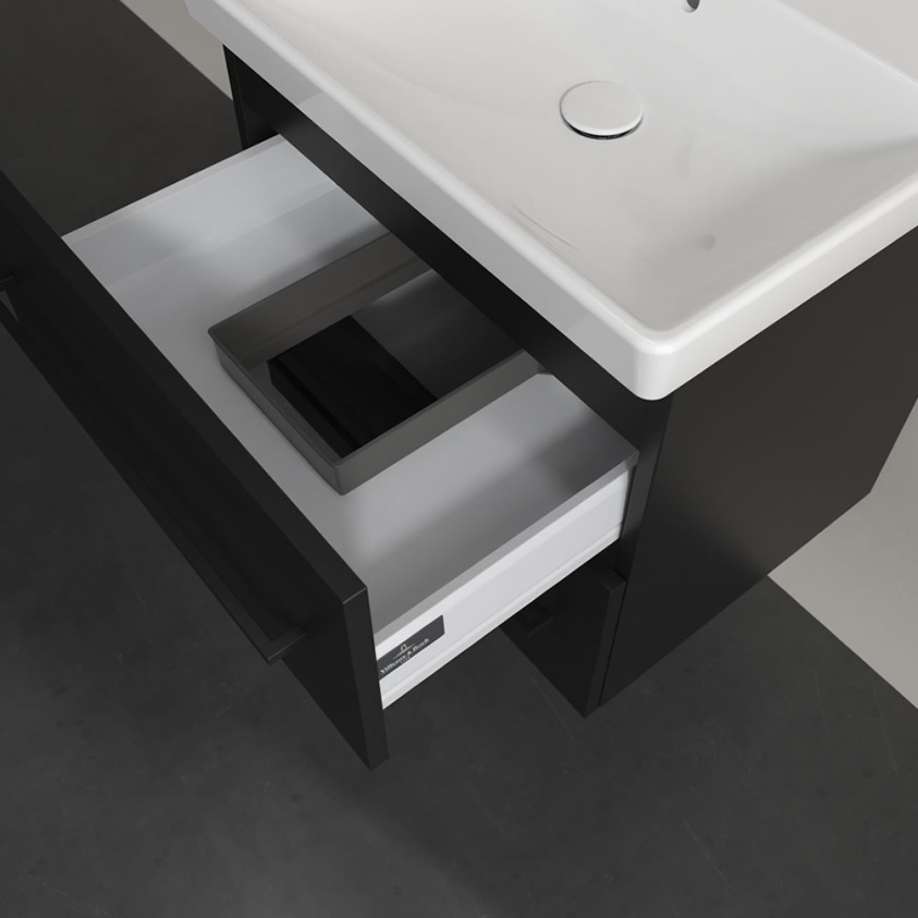 V&B Avento Black 600 Wall-Hung Basin Unit | Sanctuary Bathrooms