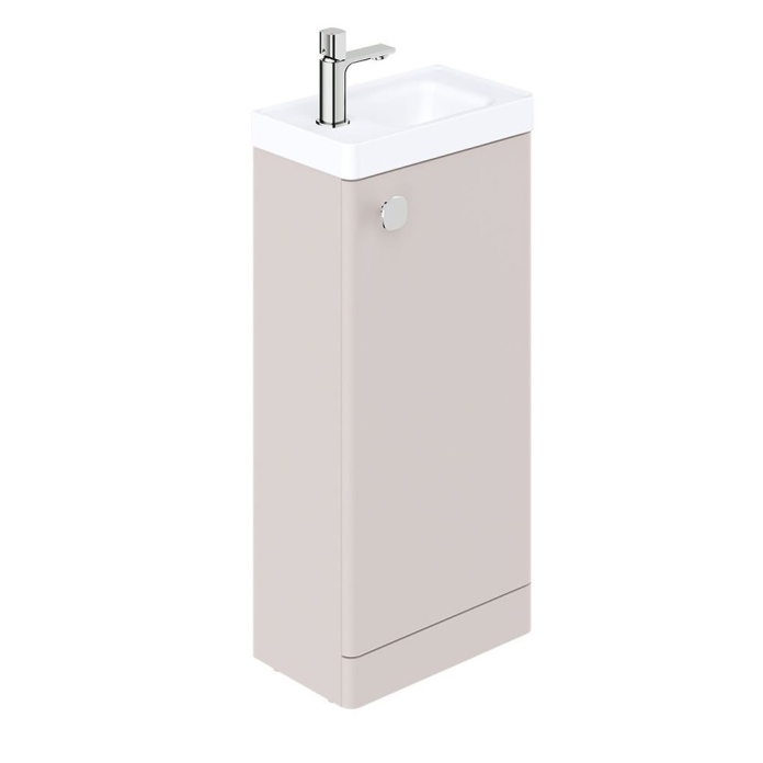 Vado Cameo 400mm Pink Clay Floor Mounted Cloakroom Vanity Unit & Basin ...