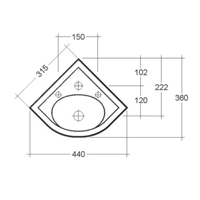 RAK Compact Corner Basin | Sanctuary Bathrooms
