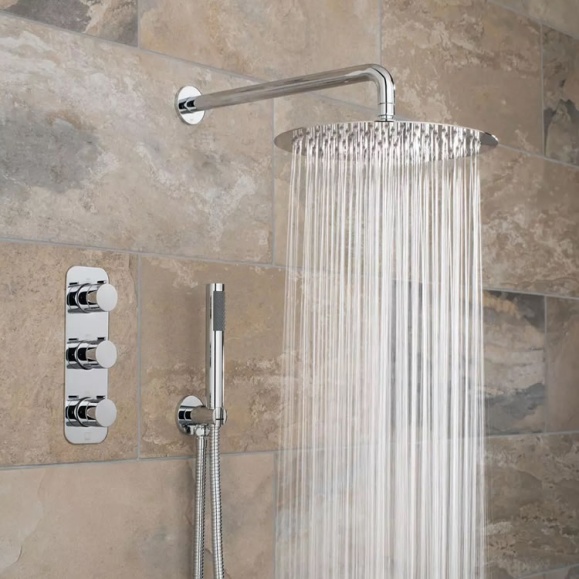 Vado Tablet Altitude Vertical Twin Outlet Thermostatic Shower Pack ...