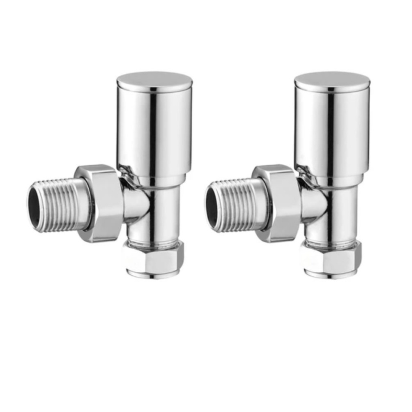 Redroom Chrome Angled Round Manual Rad Valves | Sanctuary