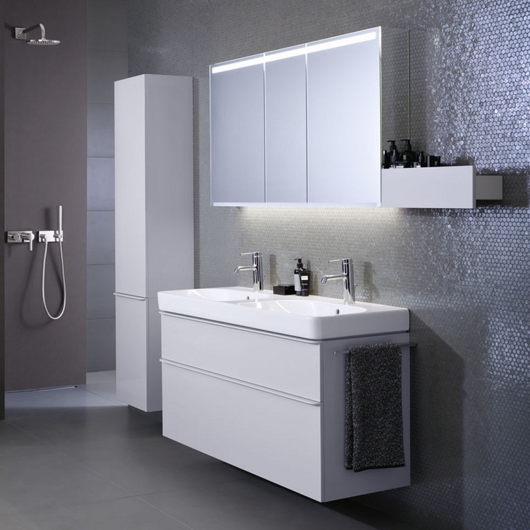 Geberit Smyle Square 1200mm White Double Wall Unit & Basin | Sanctuary ...