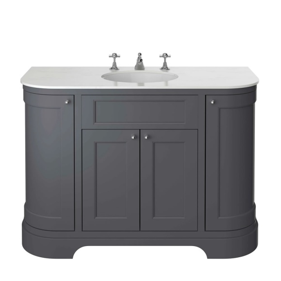 Heritage Wilton 1200mm Graphite Curved Vanity Unit & Worktop
