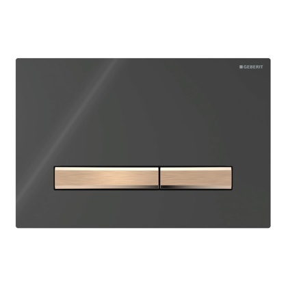 Geberit Sigma50 Square Black/Red Gold Flush Plate | Sanctuary