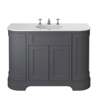 Heritage Wilton 1200mm Graphite Curved Vanity Unit & Worktop ...