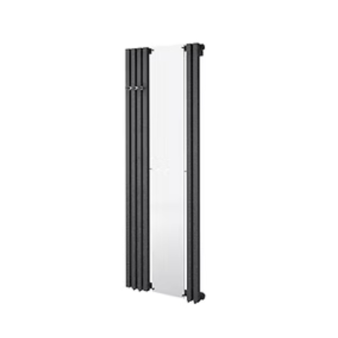 Radox Image D 1500 x 535mm Black Radiator & Offset Mirror