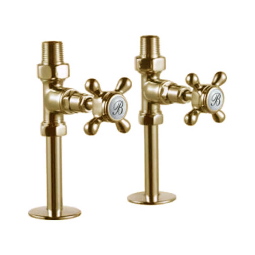 Burlington Gold Straight Radiator Valves | Sanctuary Bathrooms