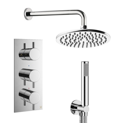 Crosswater Design Chrome 3 Dial Rainfall Shower | Sanctuary