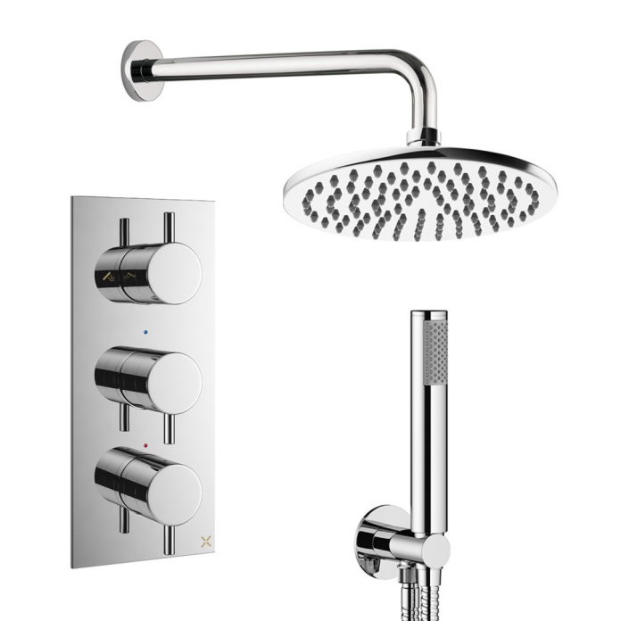 Crosswater Design Chrome 3 Dial Rainfall Shower | Sanctuary