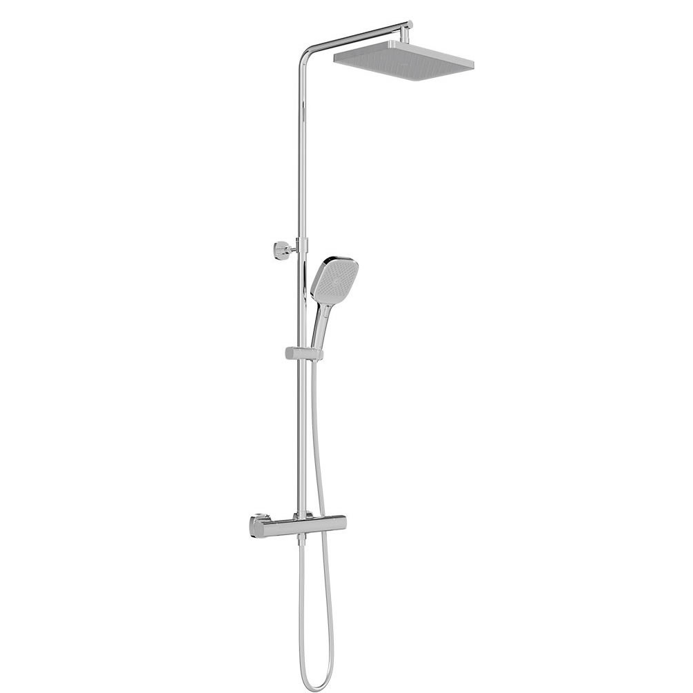 Vado Cameo Chrome Wall Mounted Thermostatic Exposed Shower Bar Valve ...