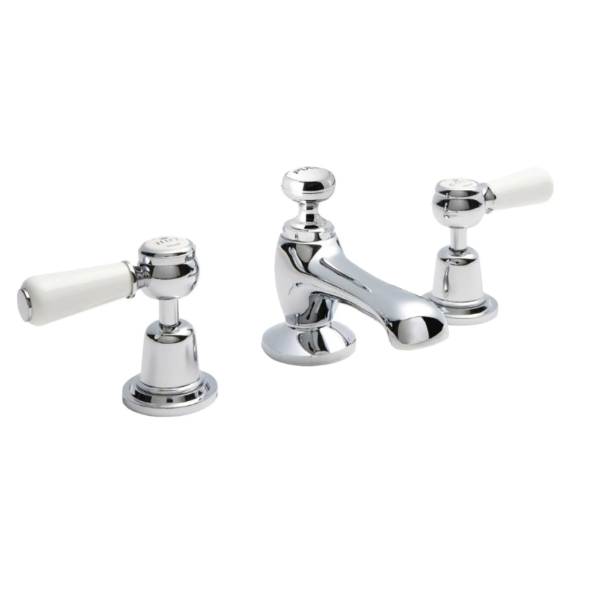 BC Sanitan Chrome Lever 3 Tap Hole Basin Mixer