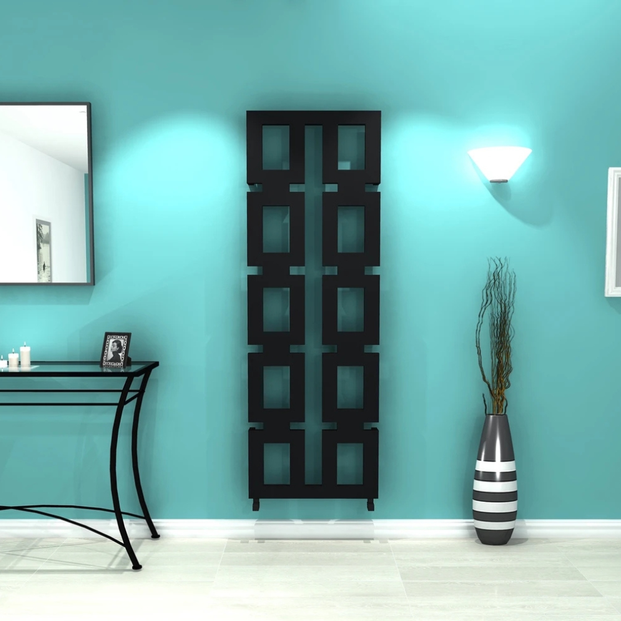 Radox Inka 1700mm x 580mm Black Designer Heated Radiator