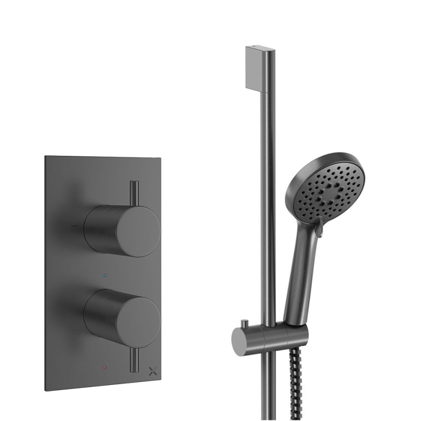 Crosswater Design Slate 1-Way Slide Rail Shower | Sanctuary