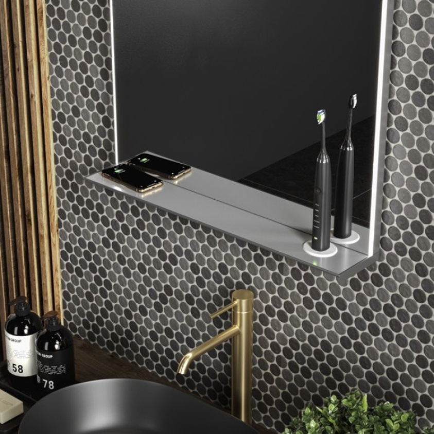 hib. Platform LED Mirror with Charging Shelf | Sanctuary Bathrooms