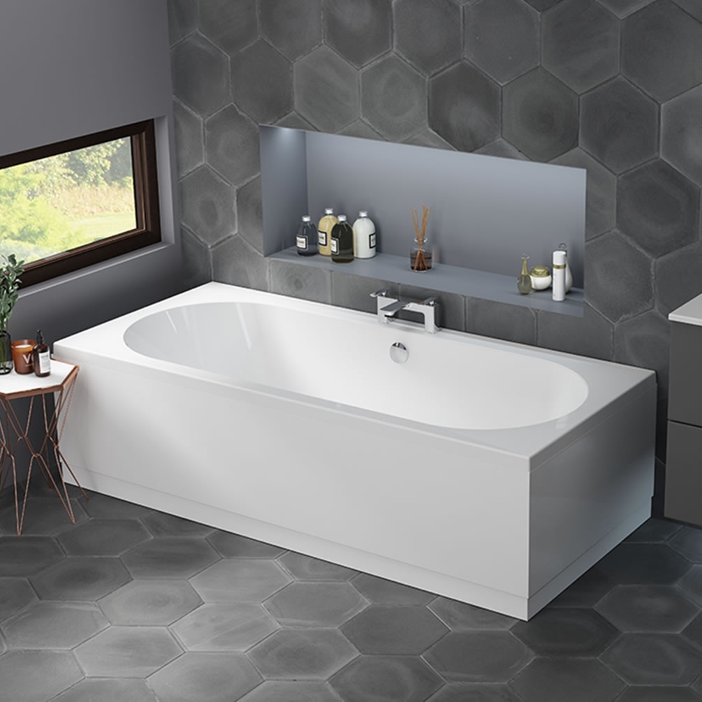 Eastbrook Biscay 1700 x 750mm Double Ended Straight Edge Bath ...
