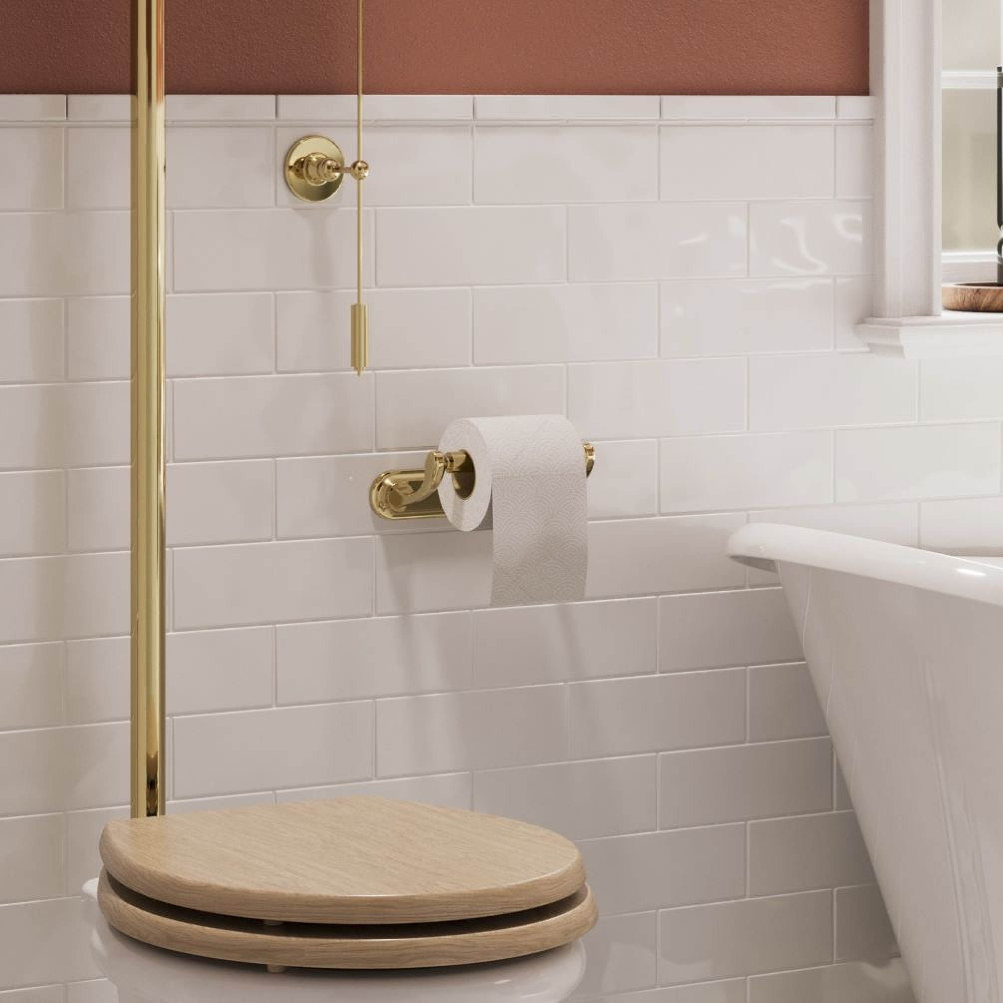 Burlington Guild Gold Wall Hung Toilet Roll Holder | Sanctuary