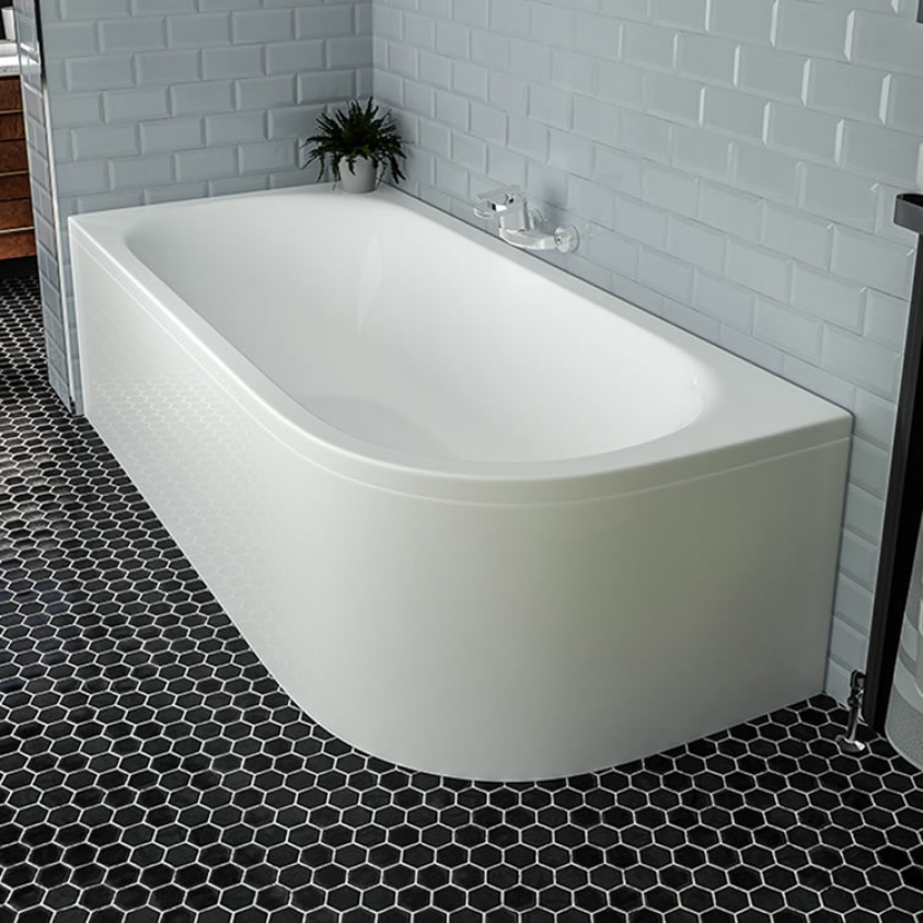 Eastbrook Beaufort Biscay 1700 x 800mm Double Ended Curved Bath ...