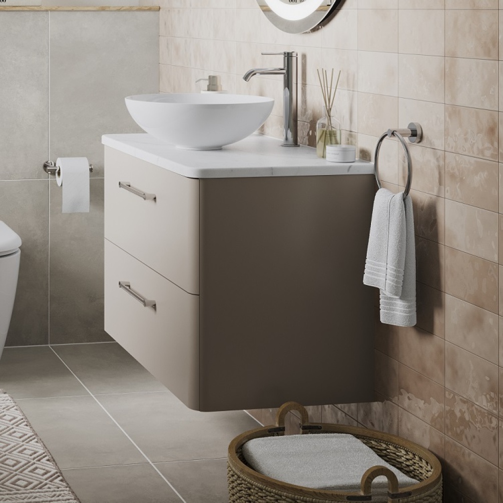 Britton Camberwell Beige Vanity Unit & Worktop | Sanctuary