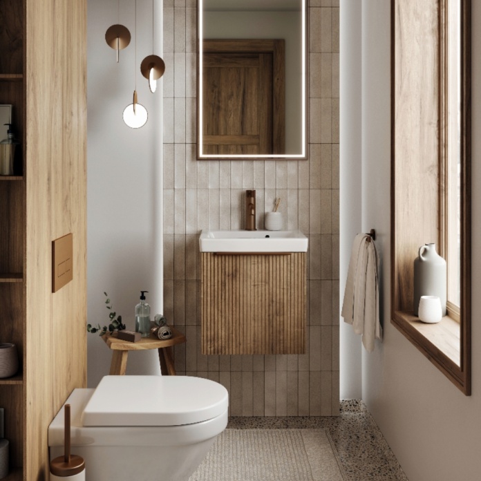 Abacus Concept Linear Halifax Oak 550 Basin & Vanity Unit | Sanctuary