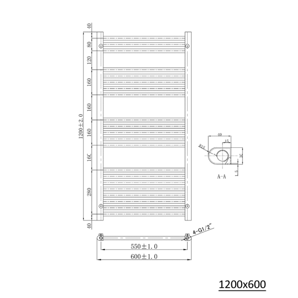 JTP Vos Matt Black Radiator | Sanctuary Bathrooms