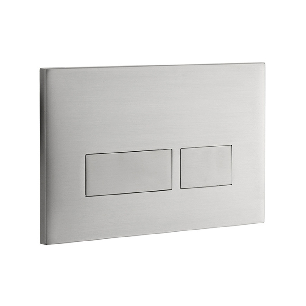 Zero 3 NIckel Square Dual Flush Plate | Sanctuary