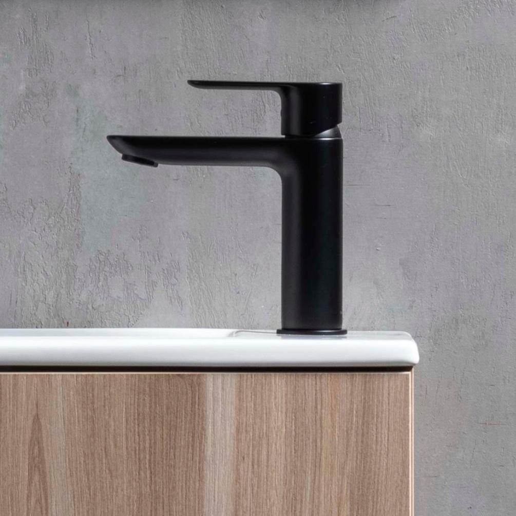 Roca Cala Matt Black Basin Mixer Tap | Sanctuary Bathrooms