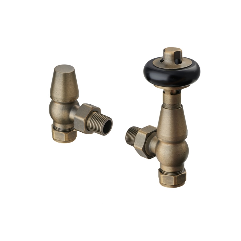 Terma Traditional TRV Brass Angled Radiator Valve | Sanctuary