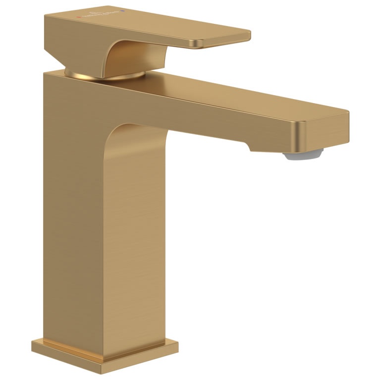 V&B Architectura Square Brushed Gold Basin Mixer | Sanctuary Bathrooms