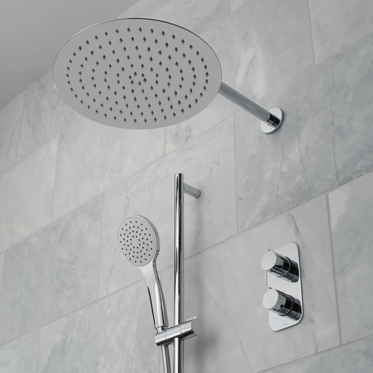 Vado Tablet Altitude Vertical Twin Outlet Thermostatic Shower Package