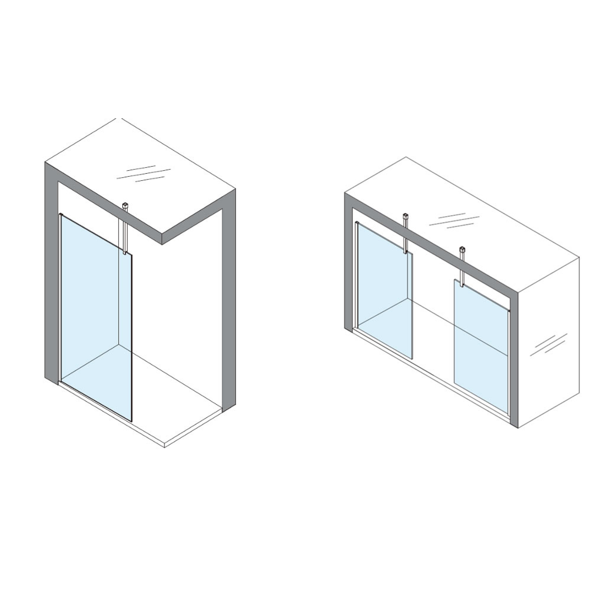 Crosswater Slate Glass-to-Ceiling Bracing Bar | Sanctuary Bathrooms
