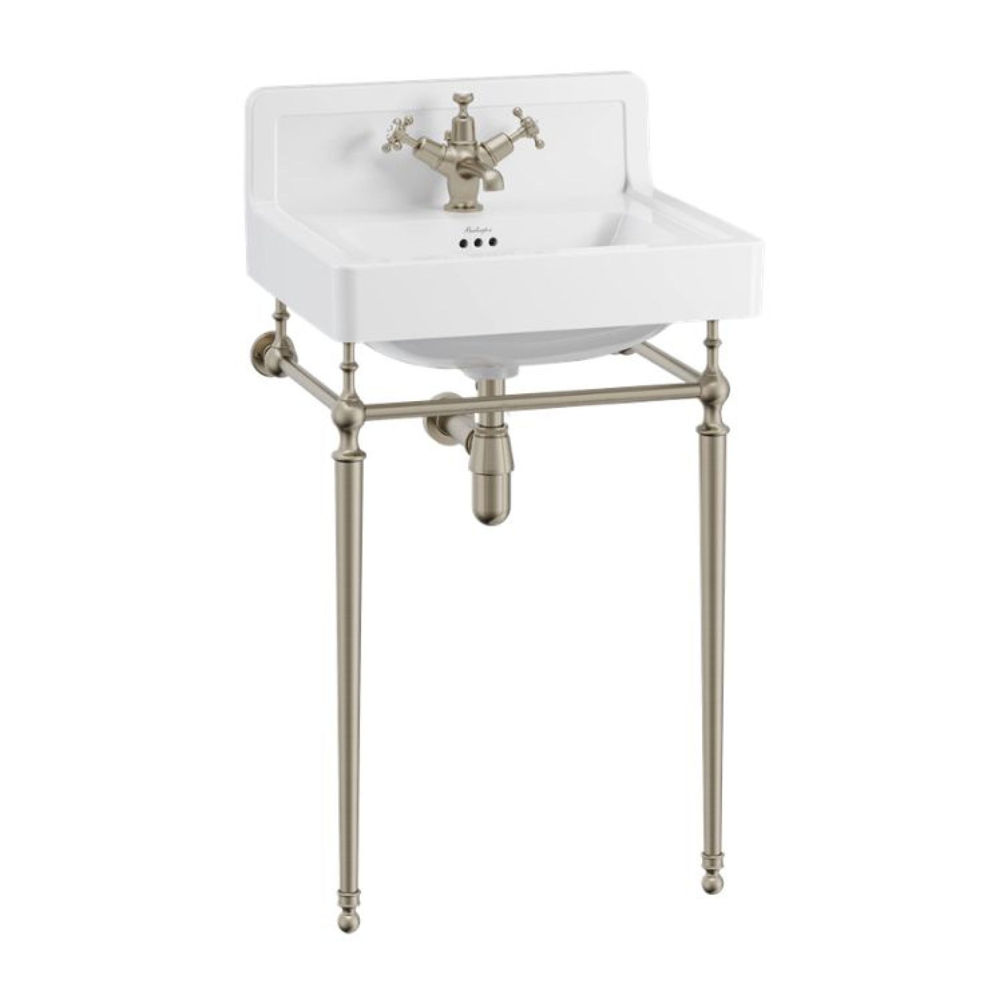 Burlington Contemporary Upstand 560mm & Nickel Washstand
