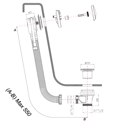 Crosswater Kai 3 Way Valve, Rainfall Shower, Handset & Filler Set ...