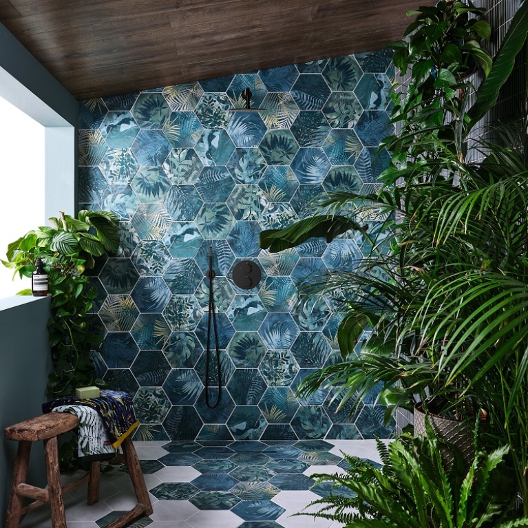 Ca' Pietra Jungle Hexagon Tiles | Sanctuary Bathrooms