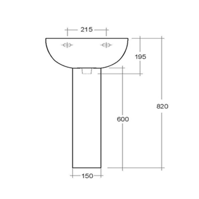 RAK Ceramics Compact Basin & Pedestal | Sanctuary Bathrooms