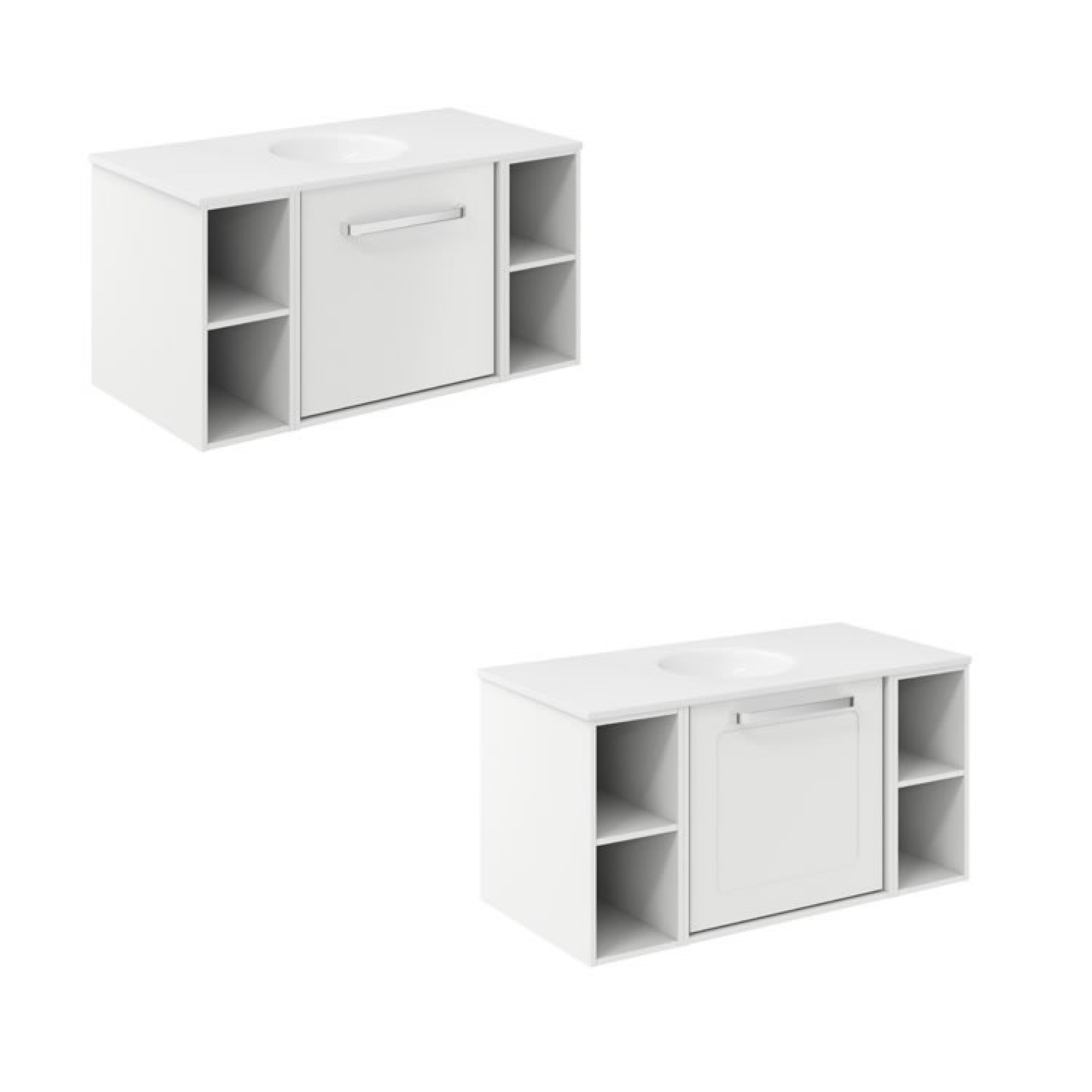Infinity 900 Matt White Wall-Hung Vanity Unit & Basin | Sanctuary Bathrooms