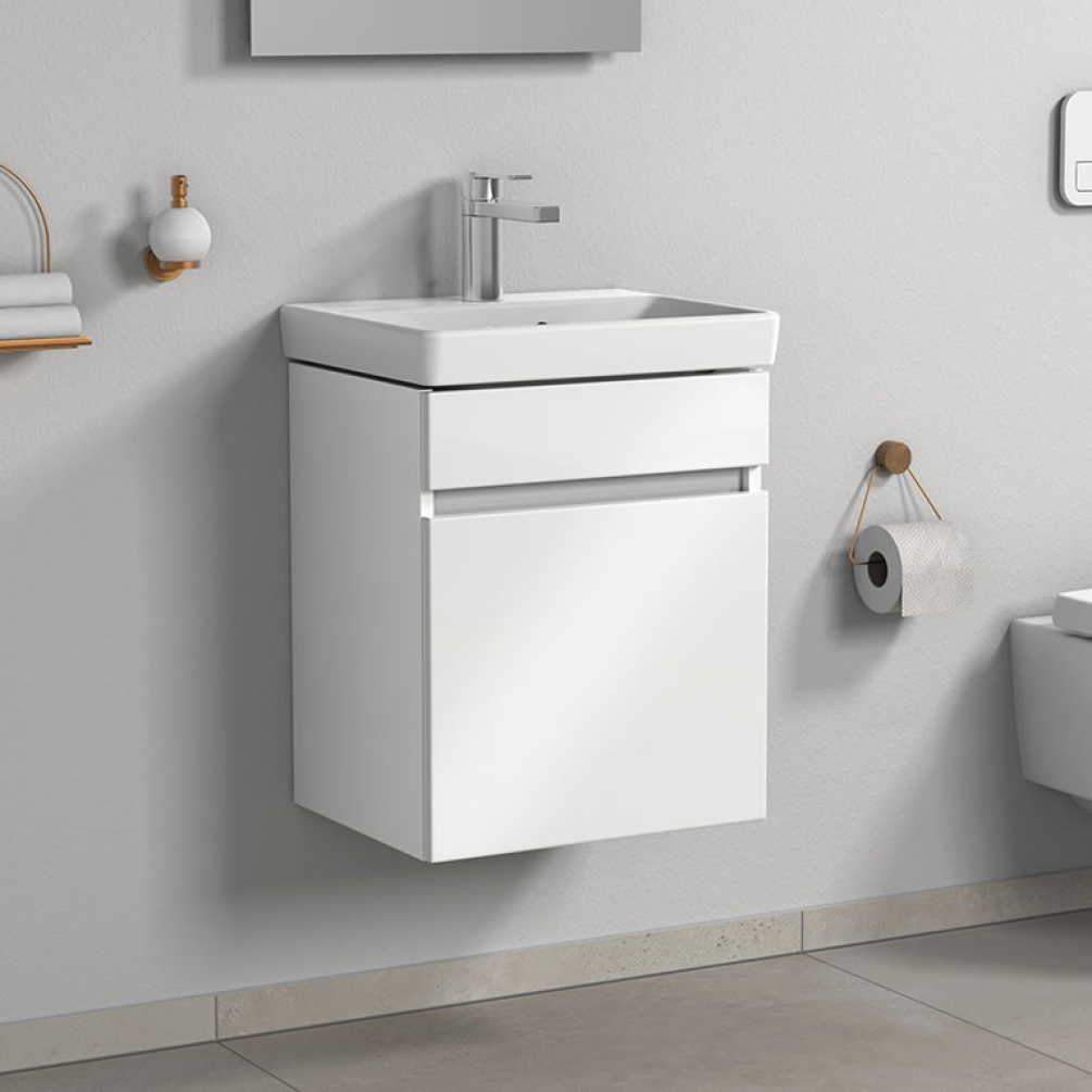V&B Arto Satin White 450mm Basin Vanity Unit | Sanctuary Bathrooms